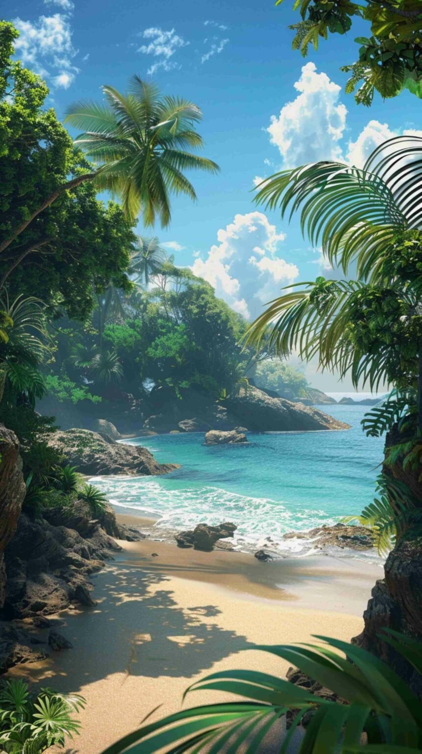 Tropical Beach Wallpaper 4K HD Mobile