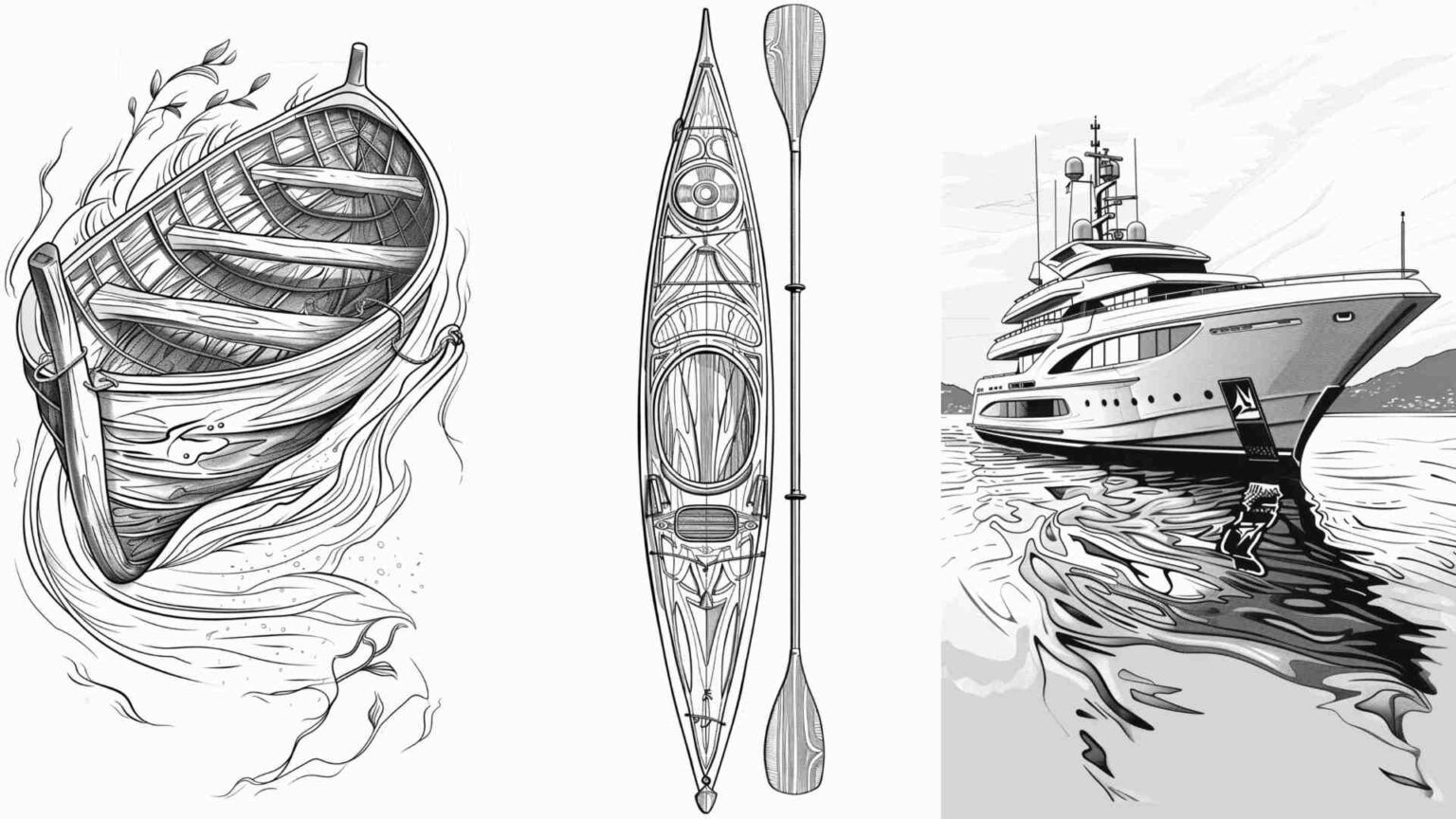 Boat Line Art 4K HD Wallpapers