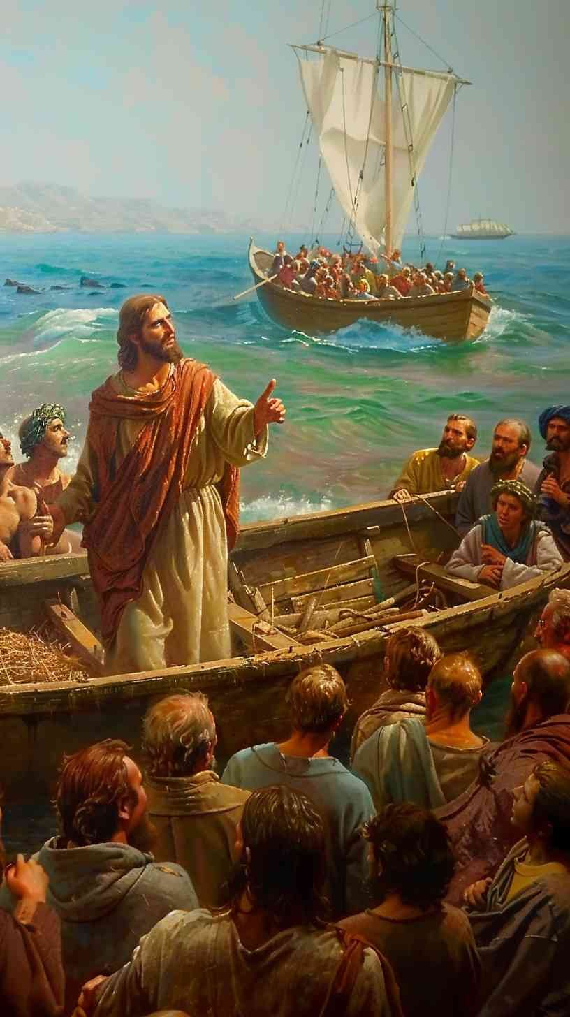 Picture of Jesus in a Boat 4K HD Wallpapers