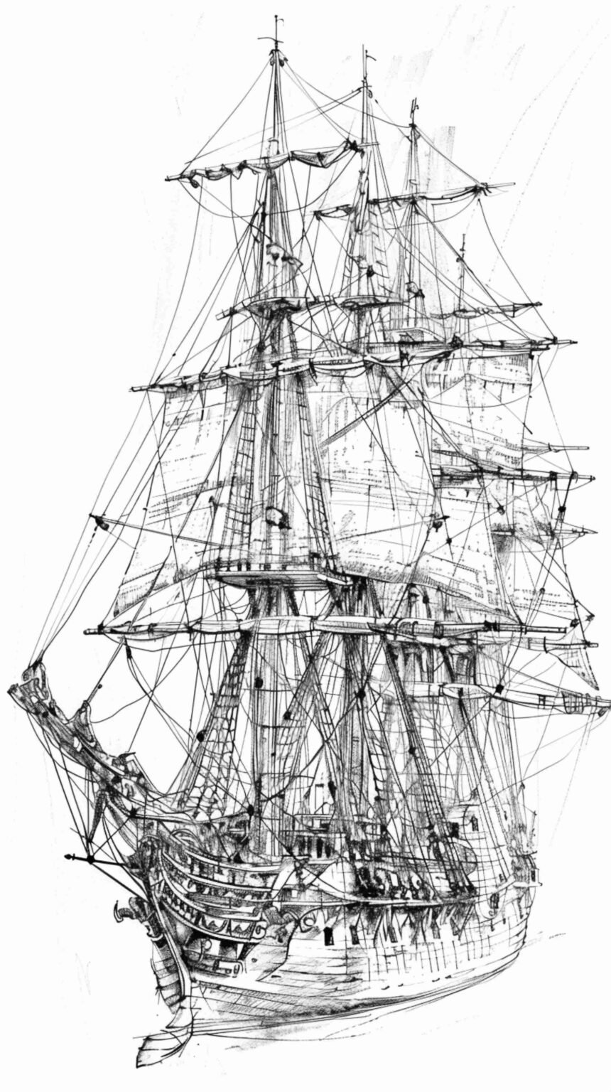 Boat Line Art 4K HD Wallpapers