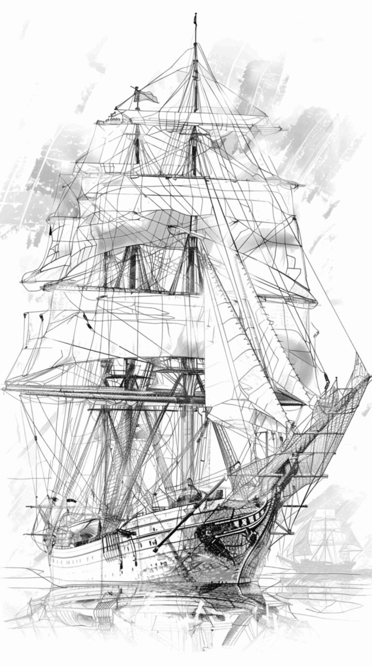 Boat Line Art 4K HD Wallpapers