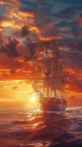 Sunset Boat Wallpaper 4K HD Images