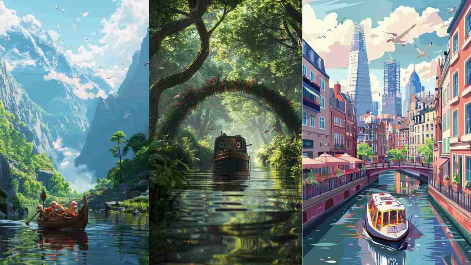 Narrow Boat Images Cartoon 4K HD Wallpapers