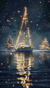 Merry Christmas Boat Images 4K HD Wallpapers