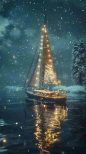 Merry Christmas Boat Images 4K HD Wallpapers