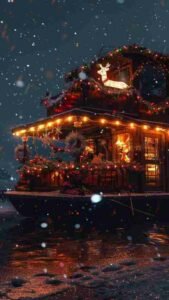 Merry Christmas Boat Images 4K HD Wallpapers