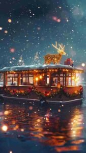 Merry Christmas Boat Images 4K HD Wallpapers