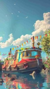 Narrow Boat Images Cartoon 4K HD Wallpapers