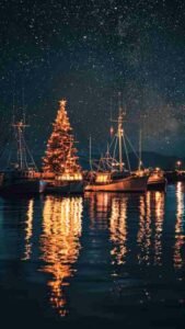 Merry Christmas Boat Images 4K HD Wallpapers