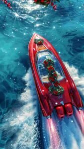 Merry Christmas Boat Images 4K HD Wallpapers