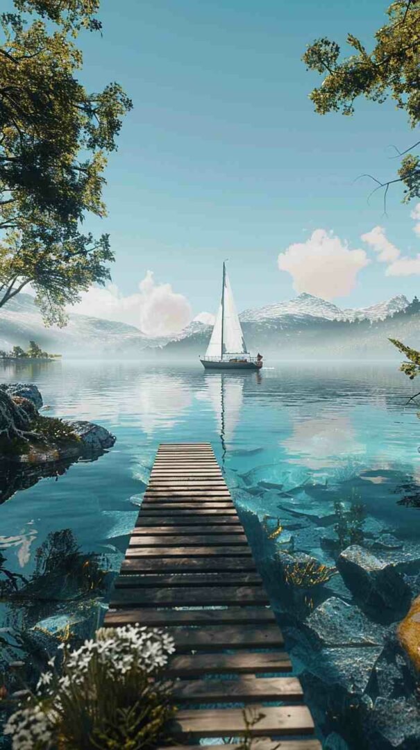 Images of Docks on a Lake 4K HD Wallpapers