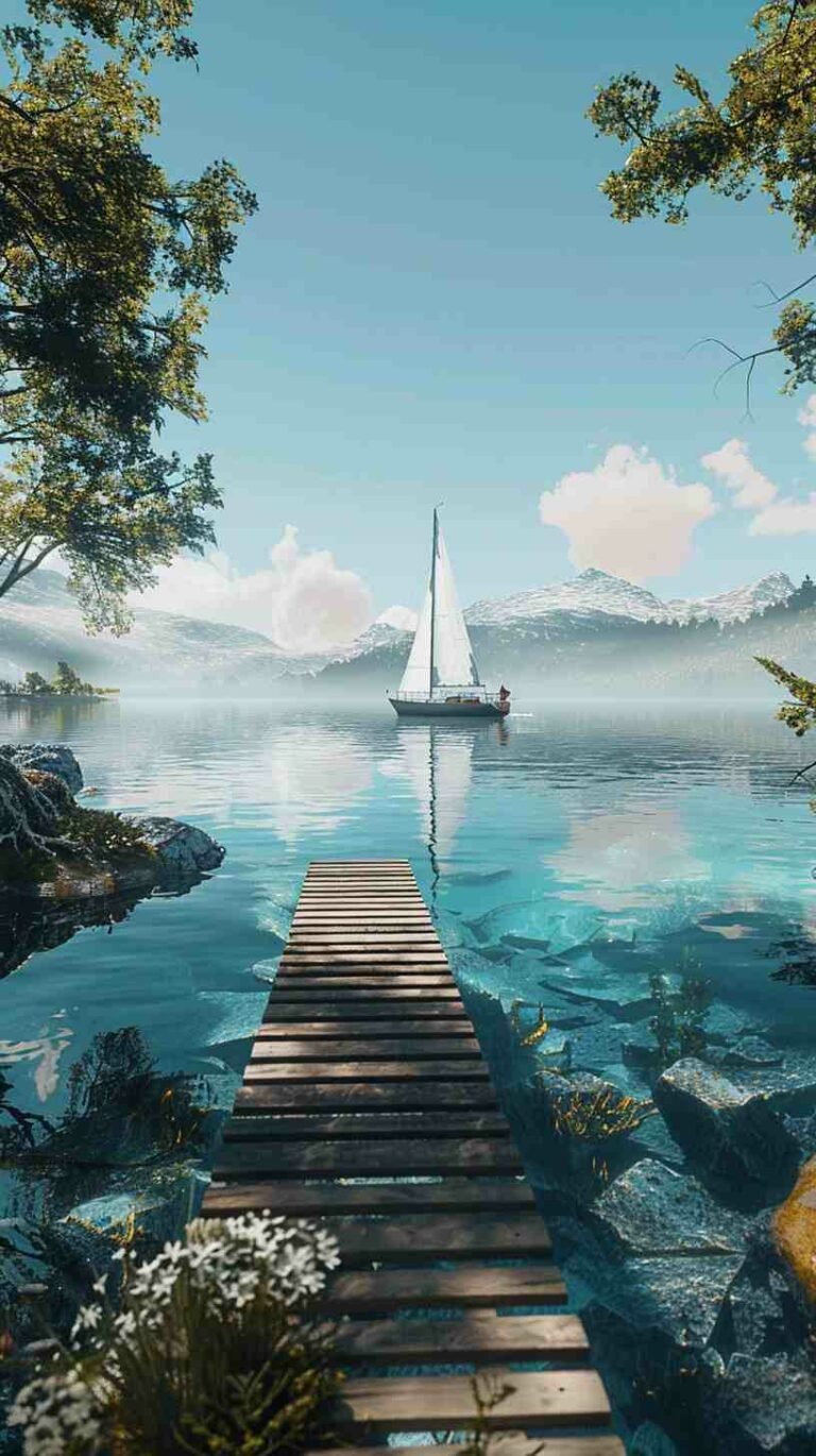Images of Docks on a Lake 4K HD Wallpapers