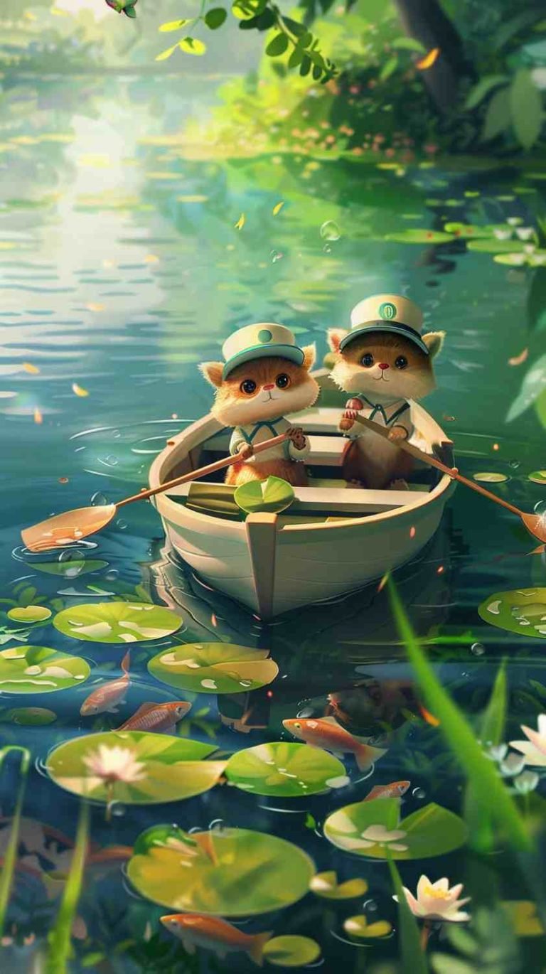 Row Boat Cartoon Images 4K HD Wallpapers