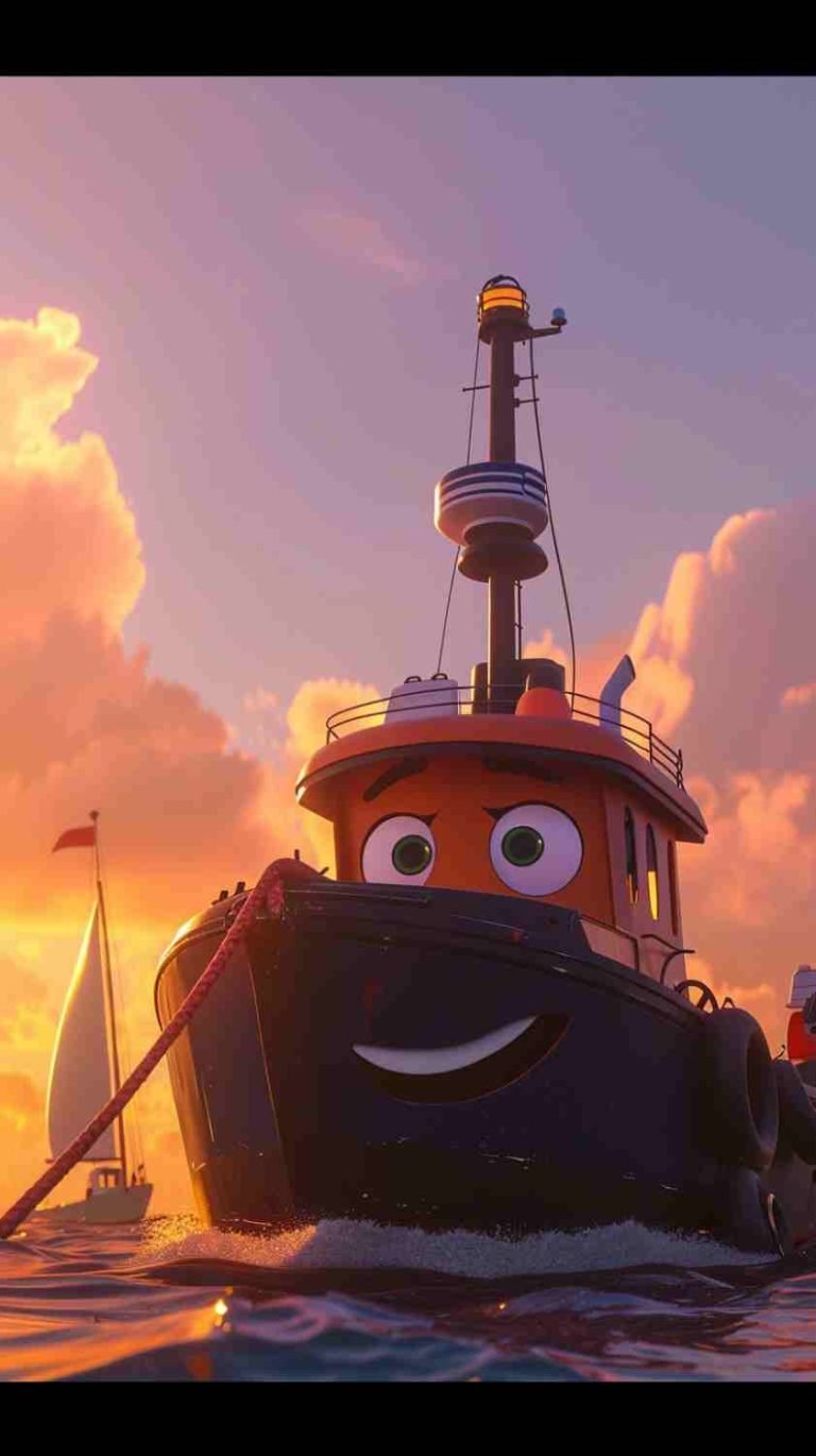 Tug Boat Cartoon Images 4K HD Wallpapers