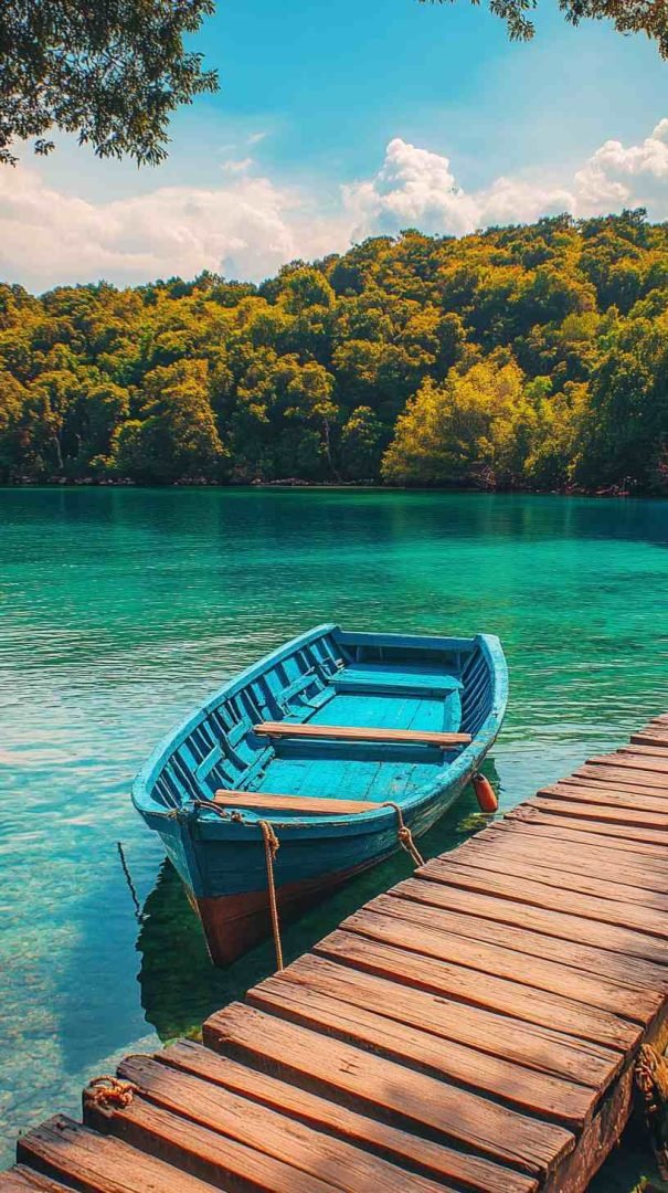 Blue Boat Wallpaper 4K HD Images
