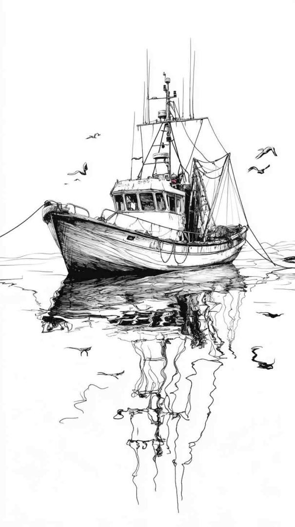 Boat Line Art Images 4K HD Wallpapers