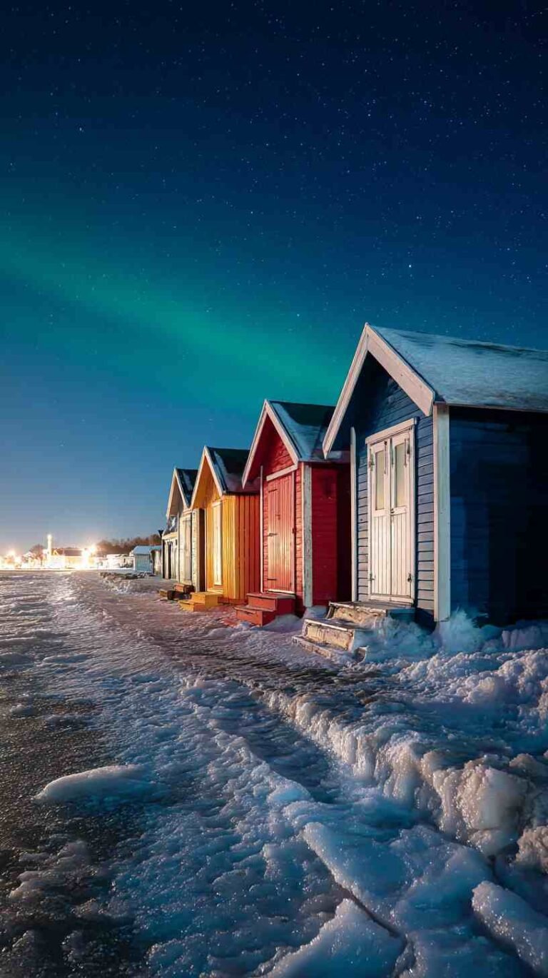 Beach Huts Scenery 4K HD Wallpapers