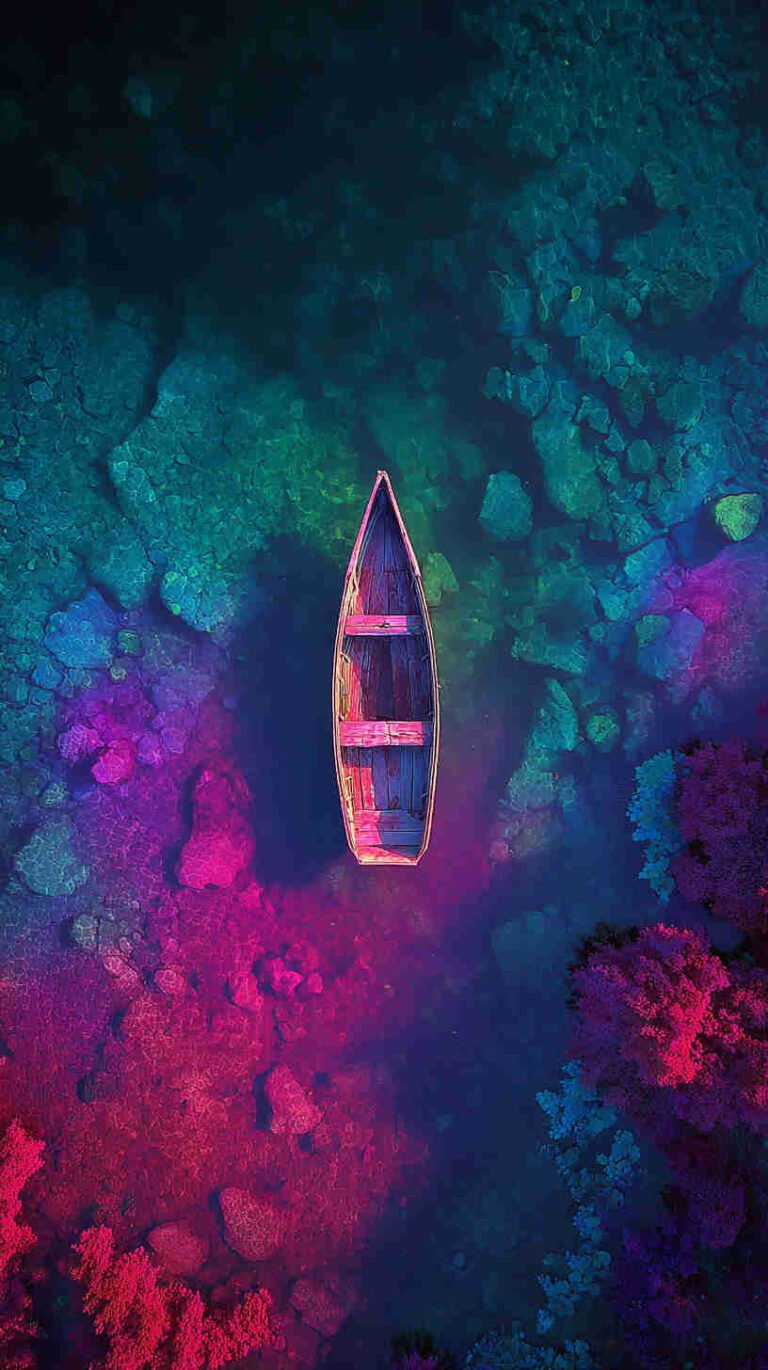 Boat on Lake Aerial View 4K HD Wallpapers
