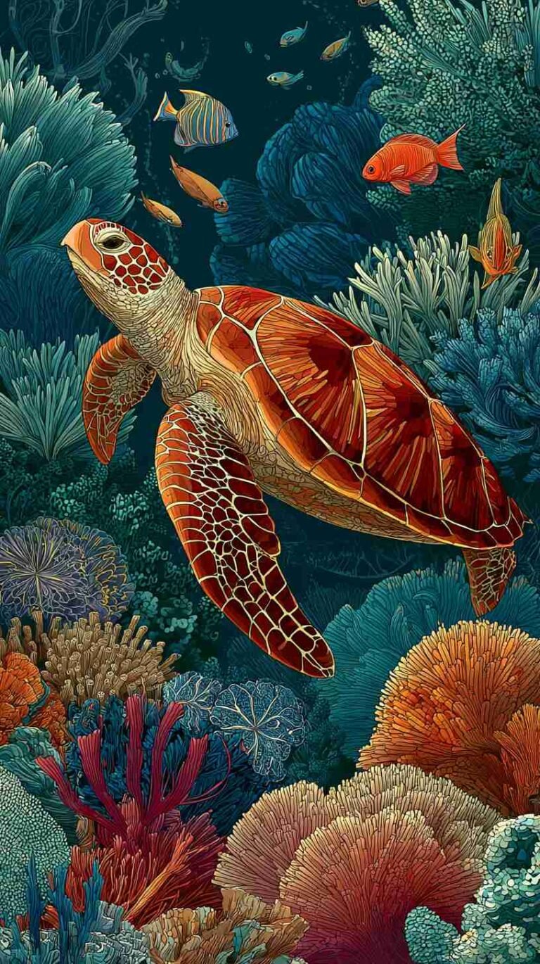 Colorful Sea Turtle Images 4K HD Wallpapers