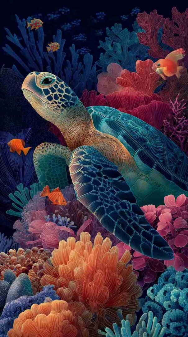 Colorful Sea Turtle Images 4K HD Wallpapers